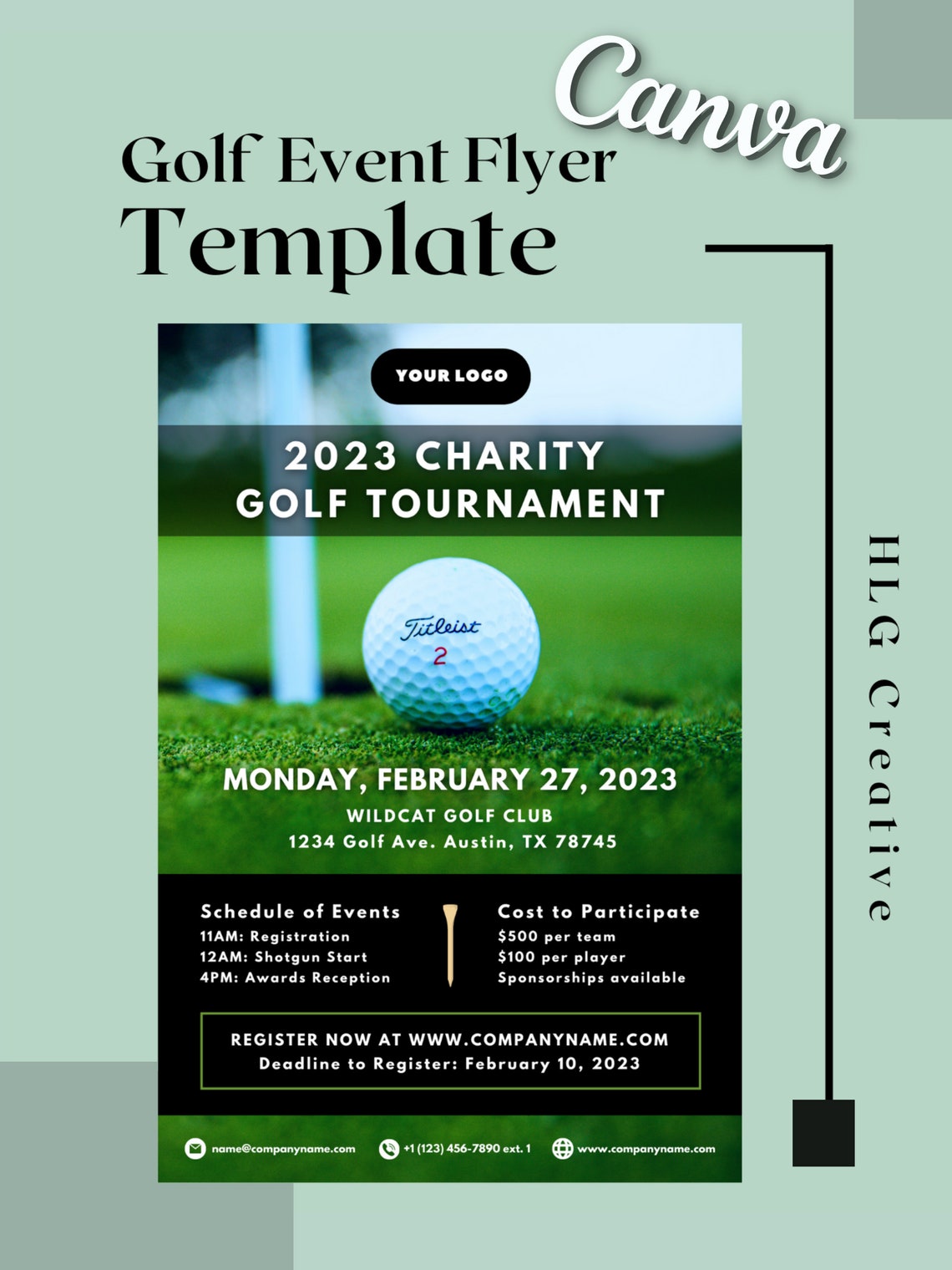 Golf Event Flyer, Canva Templates, Editable Fundraiser Flyer - Etsy