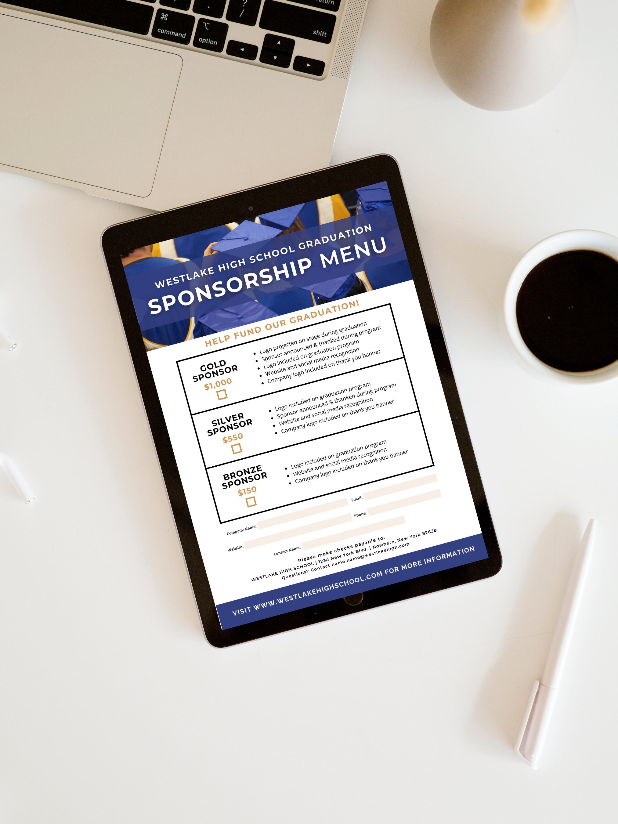 Graduation Sponsorship Template, Canva Templates, Editable School ...