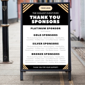 Event Sponsor Signage, Editable Canva Template, 24x36 Sign, Digital ...