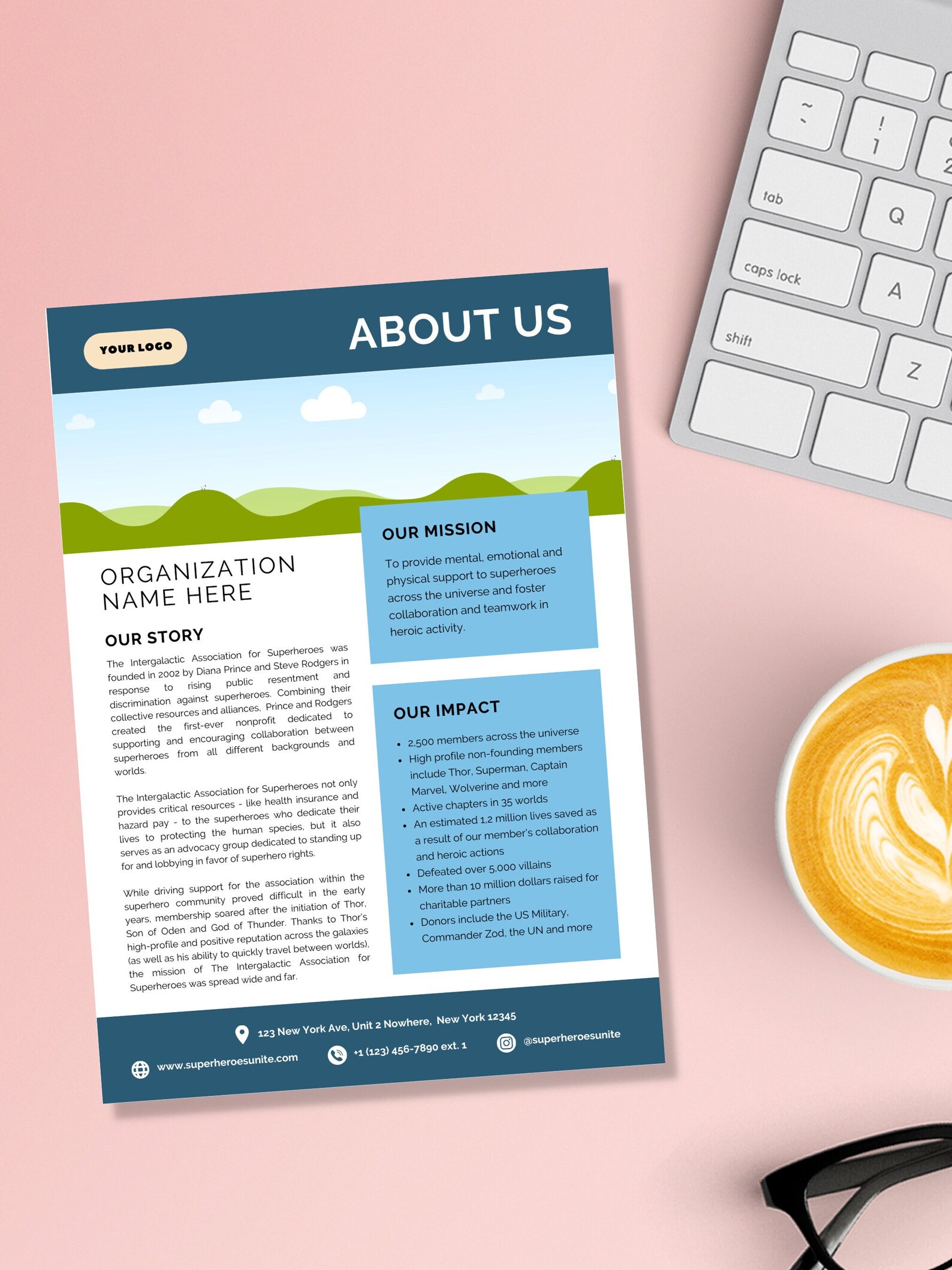About Us Template, Canva Templates, Company One-pager, Digital Download ...