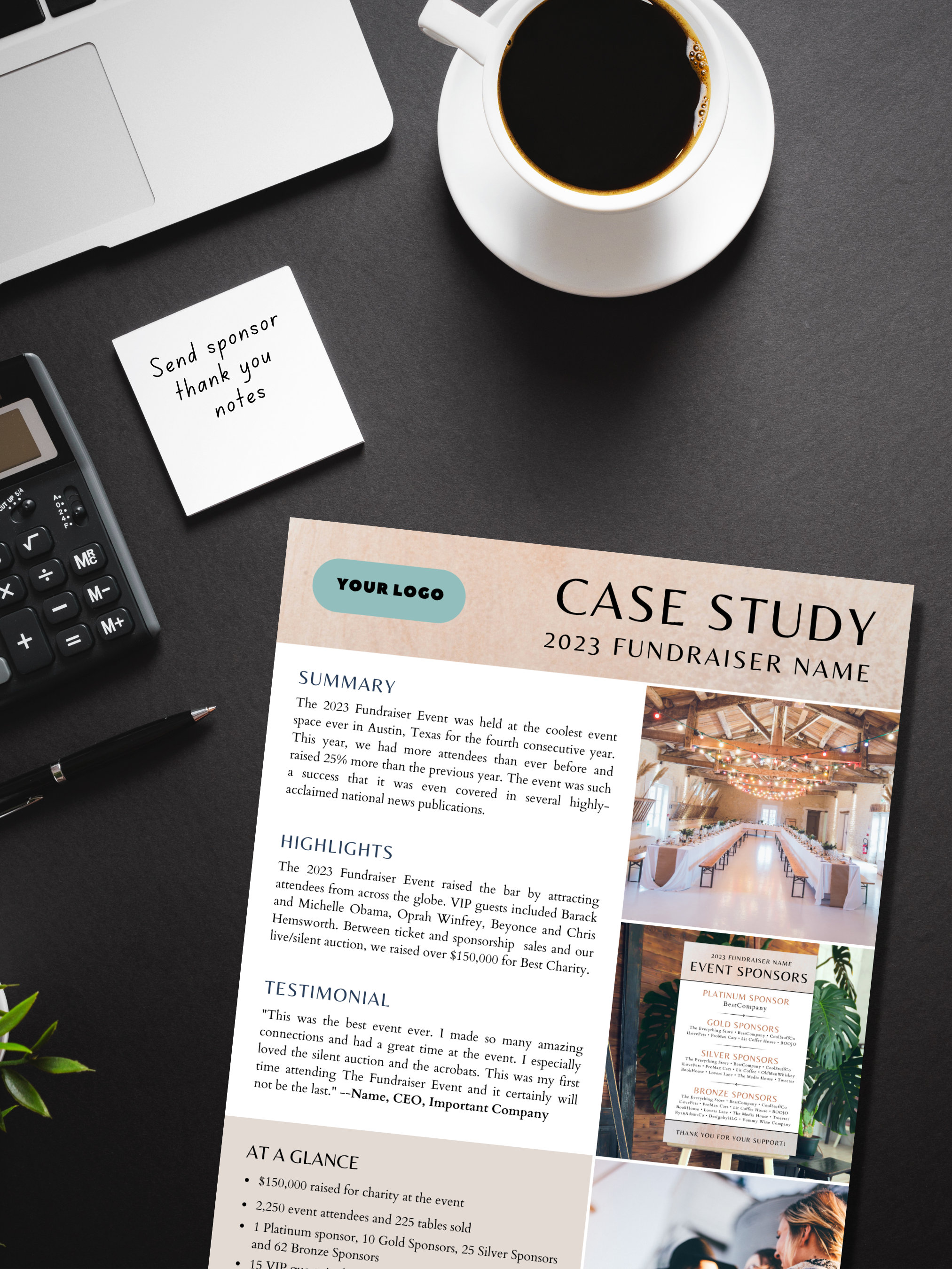 Case Study Template, Canva Templates, Event Recap One-pager, Fundraiser ...