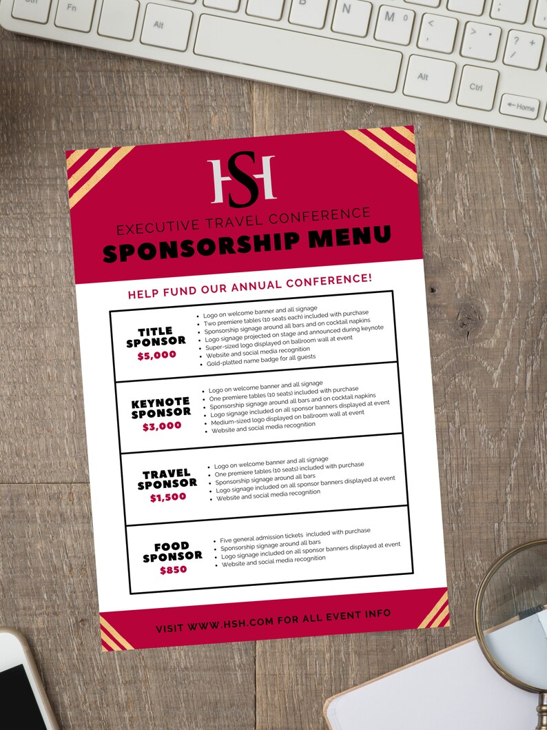 CUSTOM Event Sponsorship Template, Personalized Sponsor Form (Download ...
