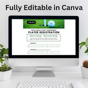 Golf Tournament Player Registration Form, Canva Templates, Editable ...