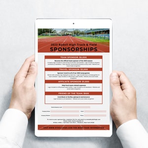 Track & Field Sponsor Form, Canva Templates, Editable Sponsorship ...