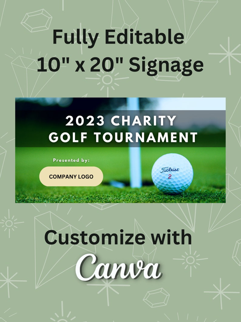 Golf Cart Sponsor Sign Template: 10x20" Canva Decal (digital Download ...