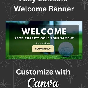 Event Welcome Banner, Golf Tournament Signage, Canva Templates ...