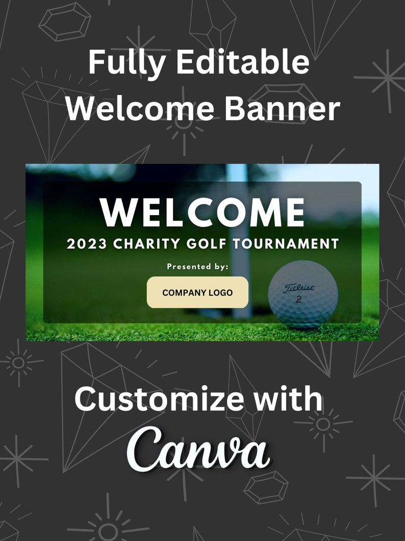 Event Welcome Banner, Golf Tournament Signage, Canva Templates ...