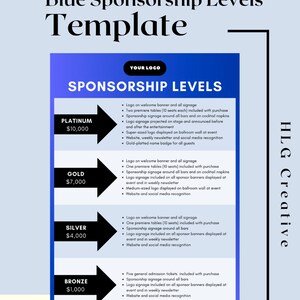 Sponsorship Levels Template, Canva Template, Editable Sponsor ...