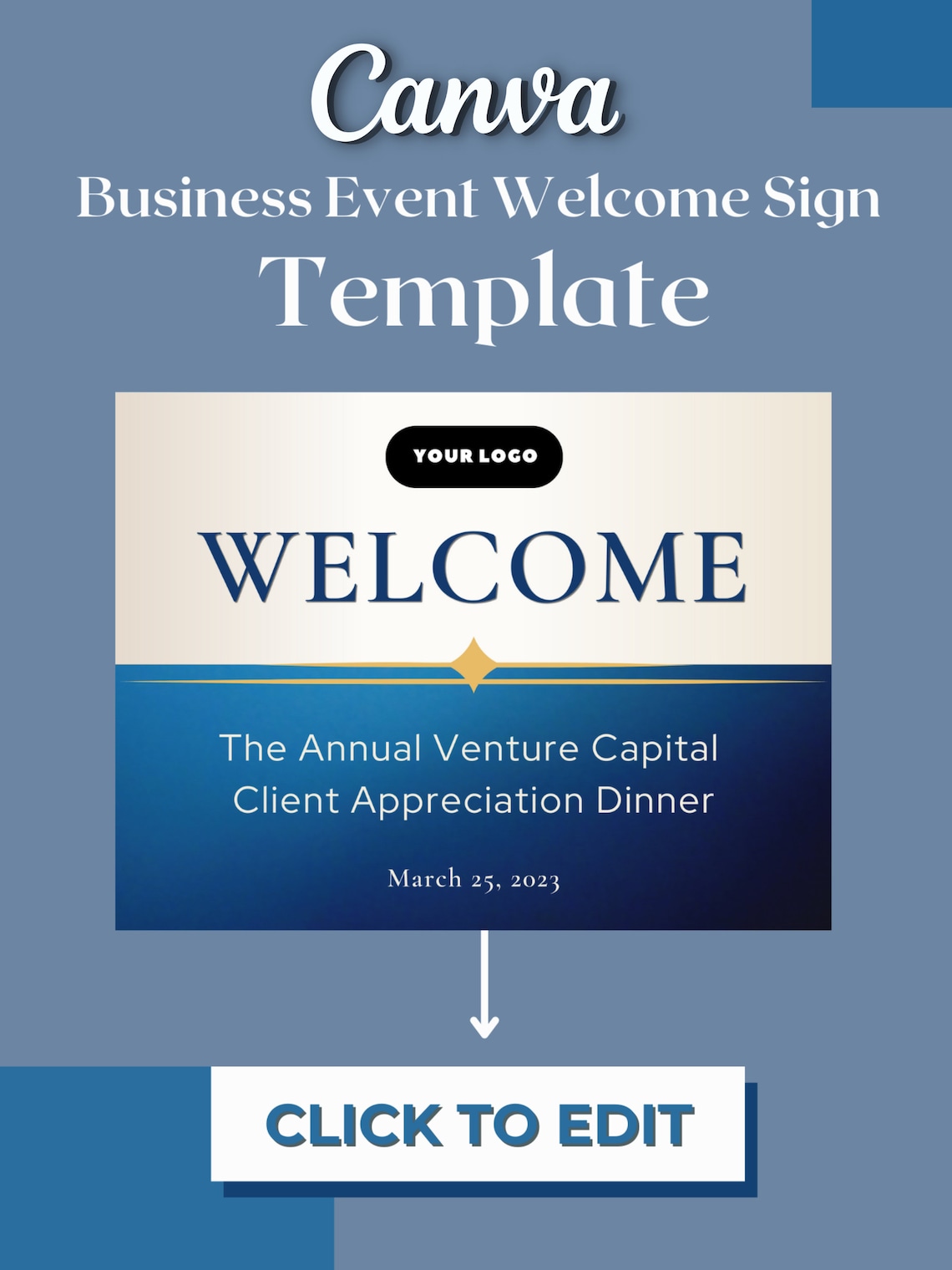 Corporate Event Welcome Sign, Canva Templates, Event Signage Template ...