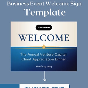 Corporate Event Welcome Sign Template: Editable Canva Sign (18x24 ...