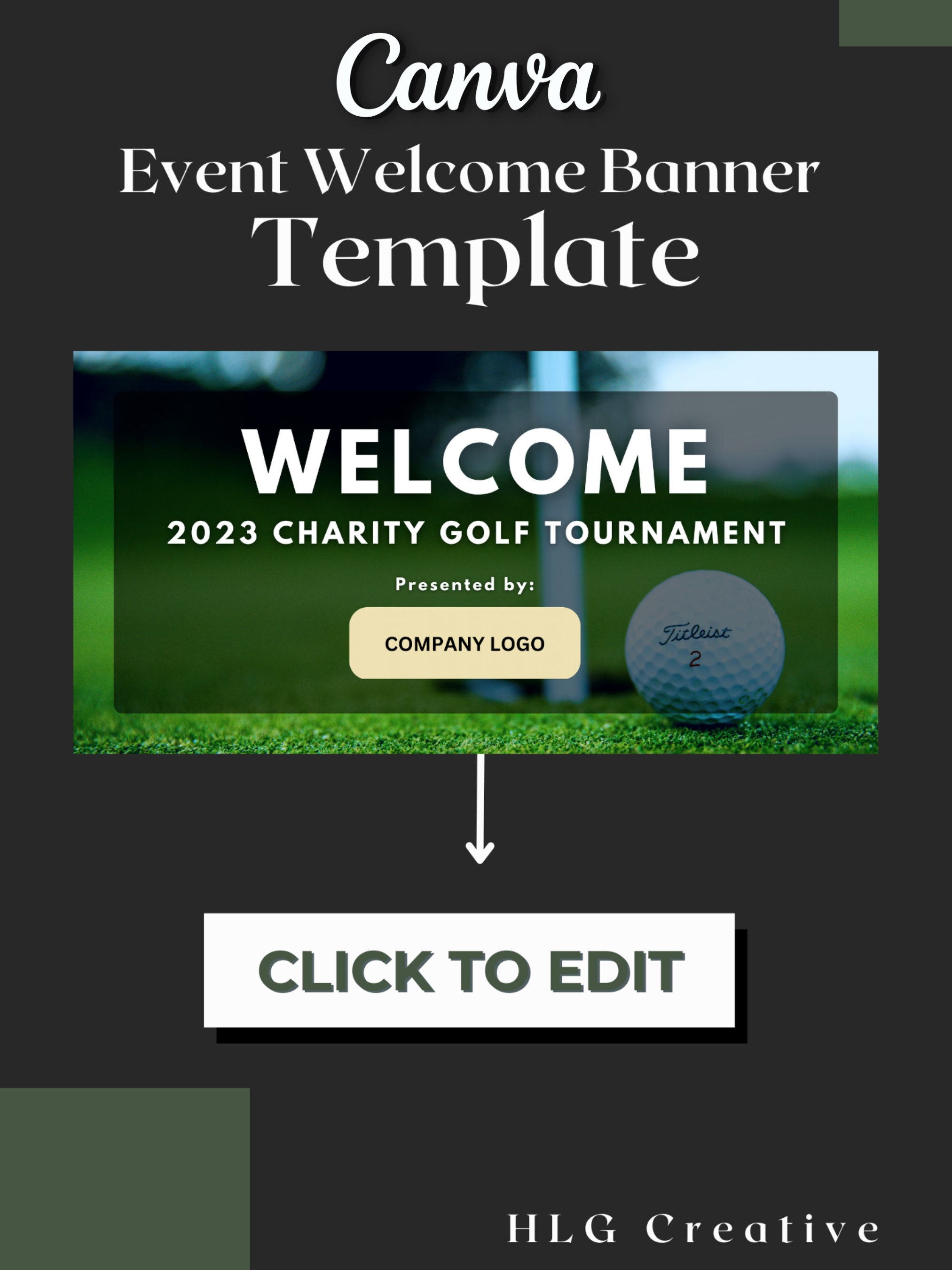 Event Welcome Banner, Golf Tournament Signage, Canva Templates ...