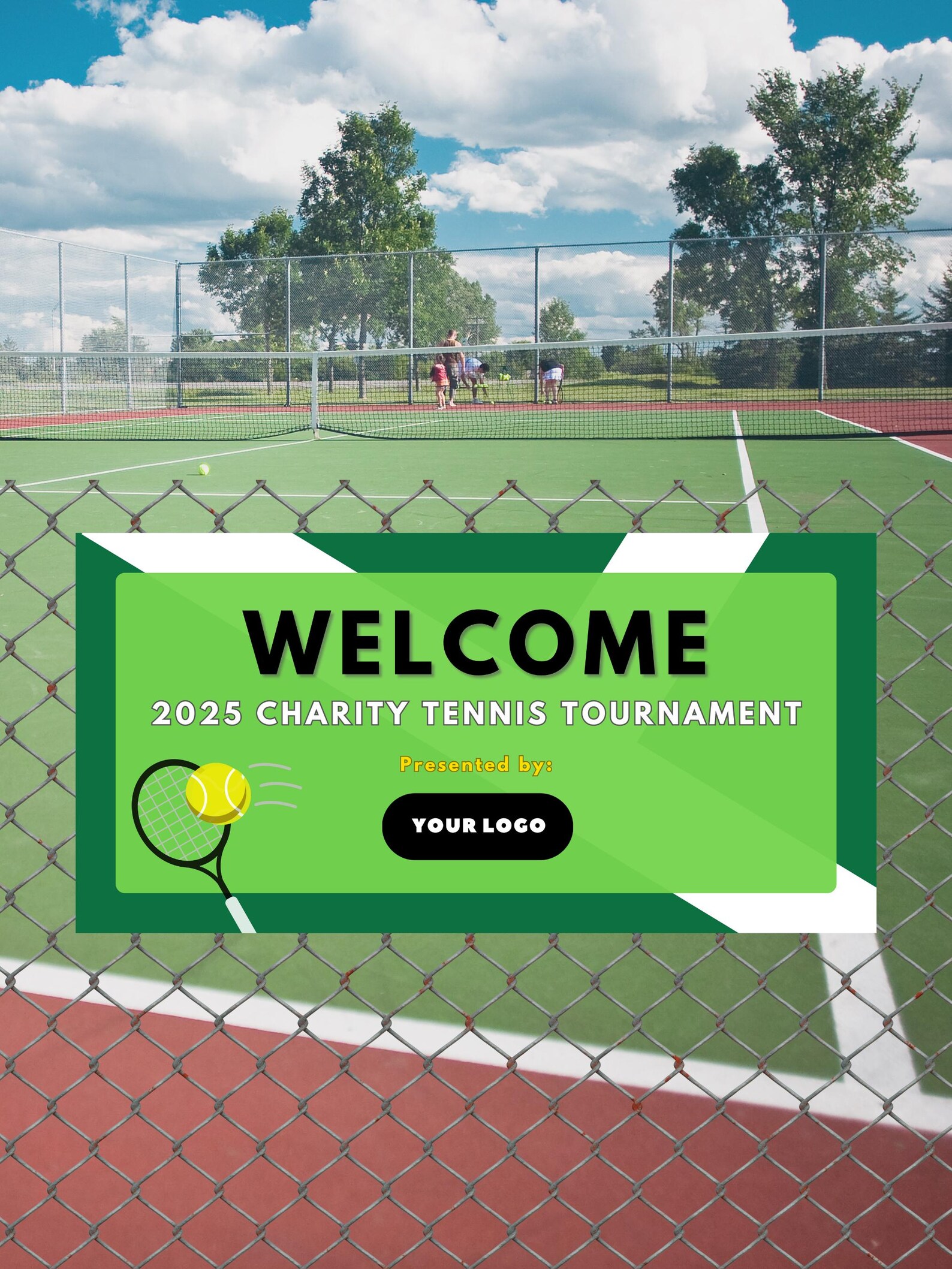 Sports Event Welcome Banner, Tennis Tournament Signage, Canva Templates ...