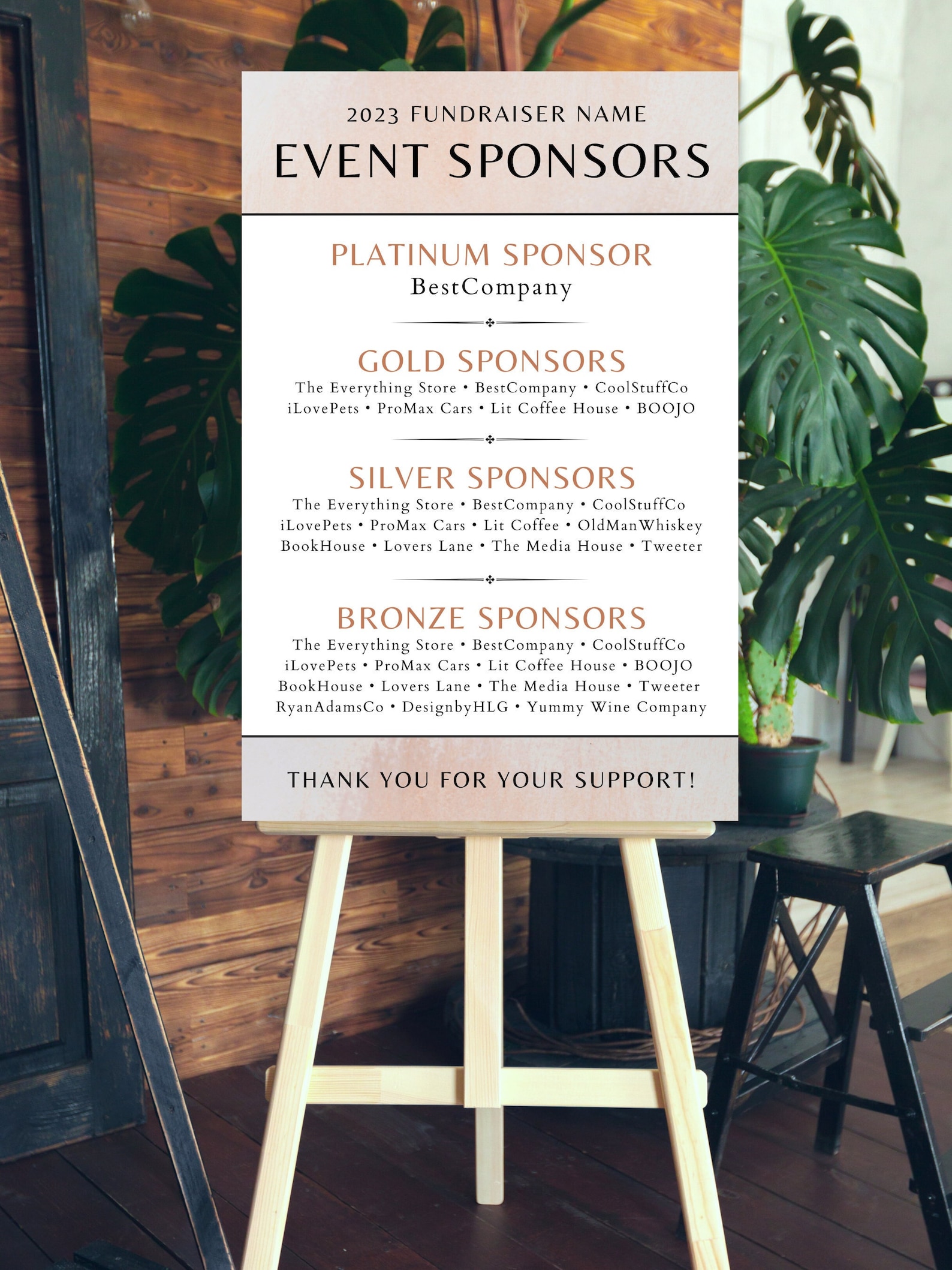 Fundraiser Sponsor Signage Template, Editable Canva Template, 24x36 ...