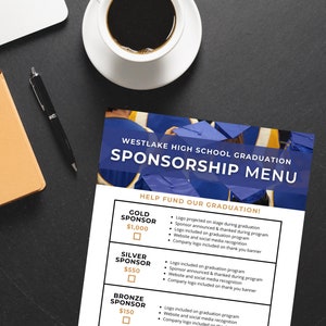 Graduation Sponsorship Template, Canva Templates, Editable School ...
