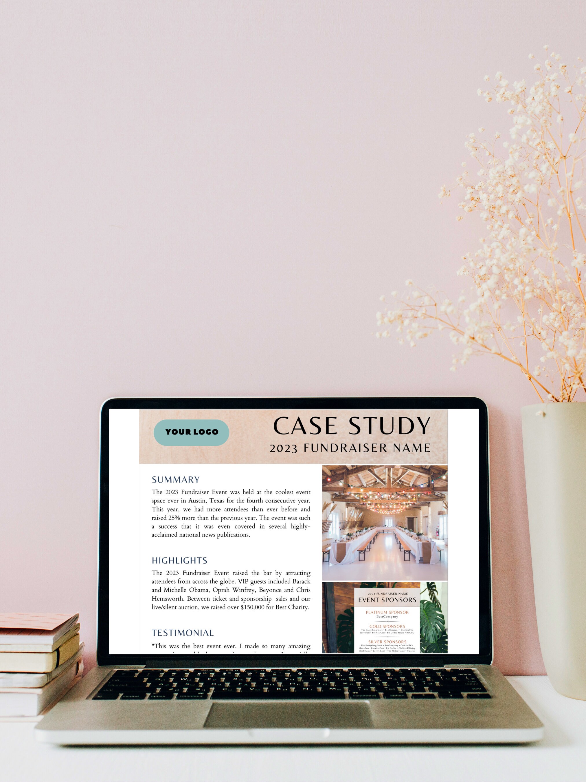 Case Study Template, Canva Templates, Event Recap One-pager, Fundraiser ...