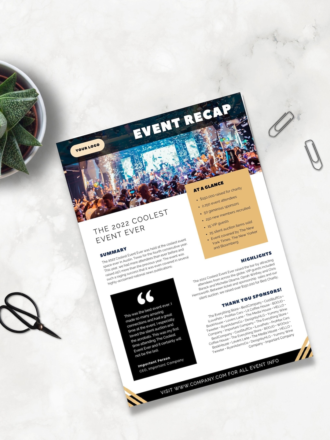 Event Recap Template, Canva Templates, Case Study One-pager, Event ...