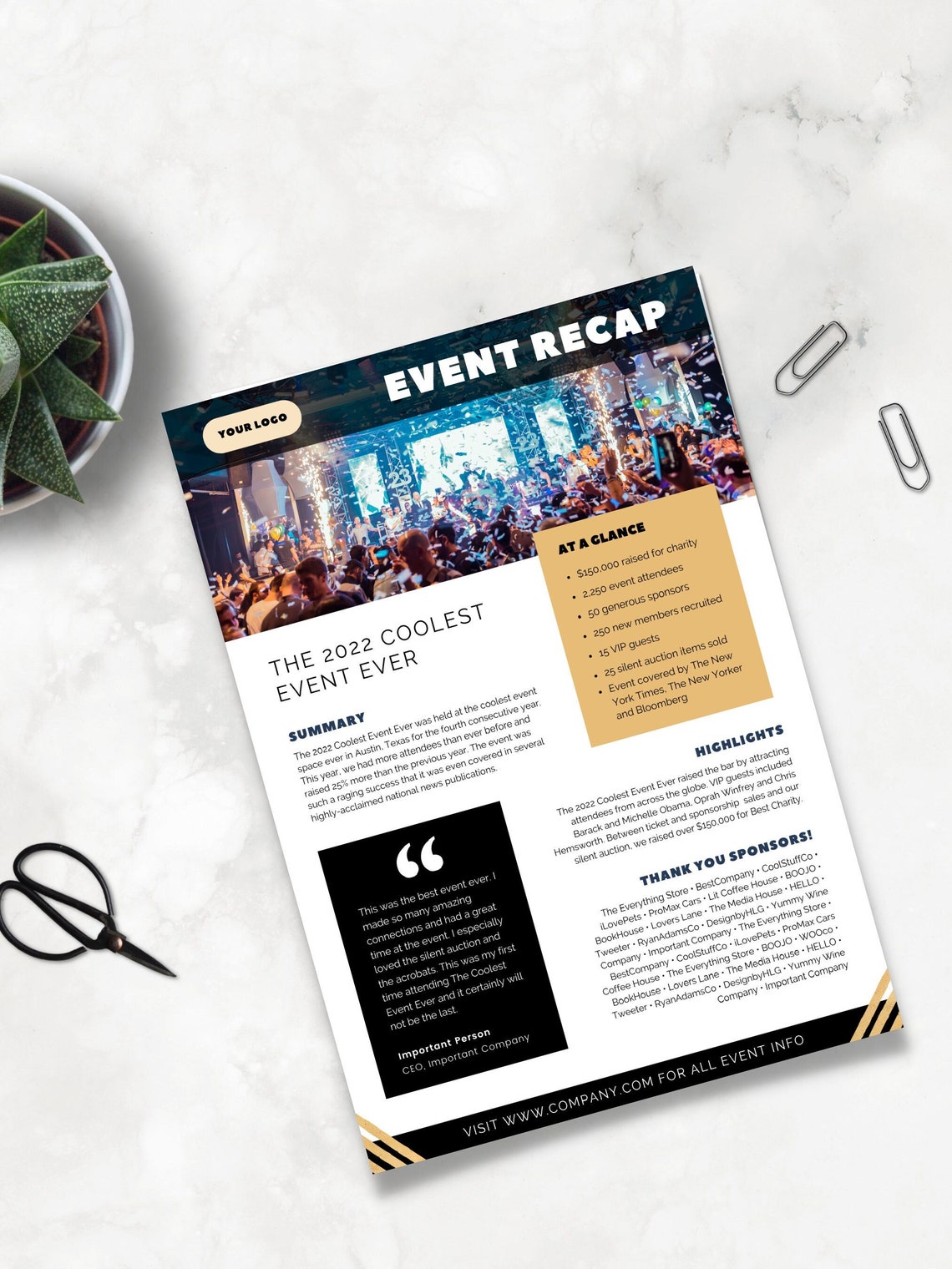 Event Recap Template, Canva Templates, Case Study One-pager, Event ...