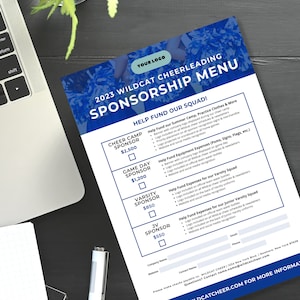 Cheerleading Sponsorship Template, Canva Templates, Editable Sponsor ...