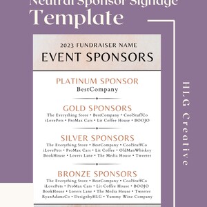 Fundraiser Sponsor Signage Template, Editable Canva Template, 24x36 ...