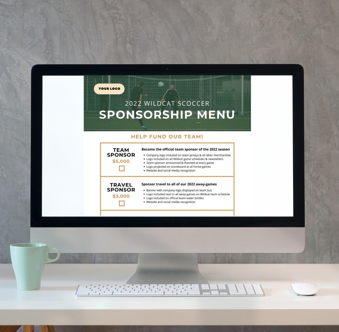Sports Team Sponsorship Menu Template, Canva Templates, Fillable ...
