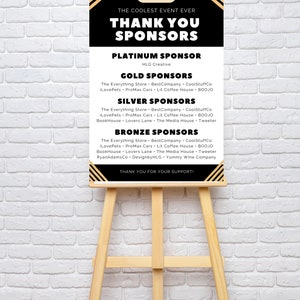 Event Sponsor Signage, Editable Canva Template, 24x36 Sign, Digital ...