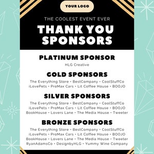 Event Sponsor Signage, Editable Canva Template, 24x36 Sign, Digital ...