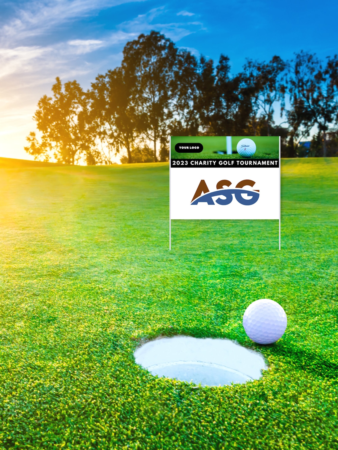 Golf Hole Sponsor Sign, Canva Templates, Charity Golf Tournament ...