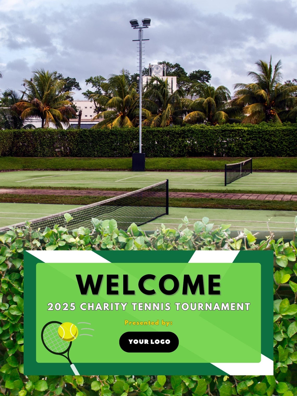 Sports Event Welcome Banner, Tennis Tournament Signage, Canva Templates ...