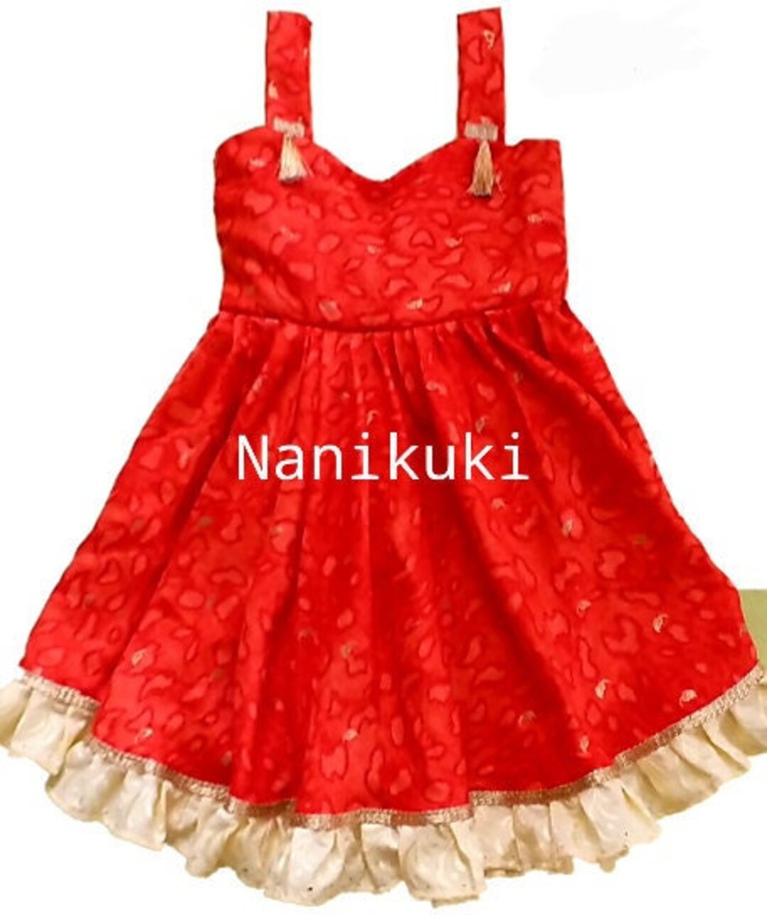 Printed Orange Cotton Frock With Yellow Chicken Cloth Frills - Etsy