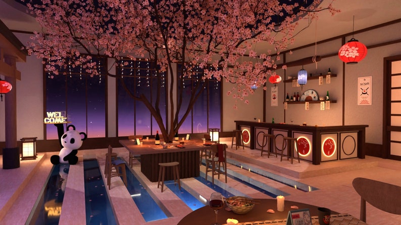 Overlay twitch japonais, Fond de stream animé en boucle, décor 3D ...