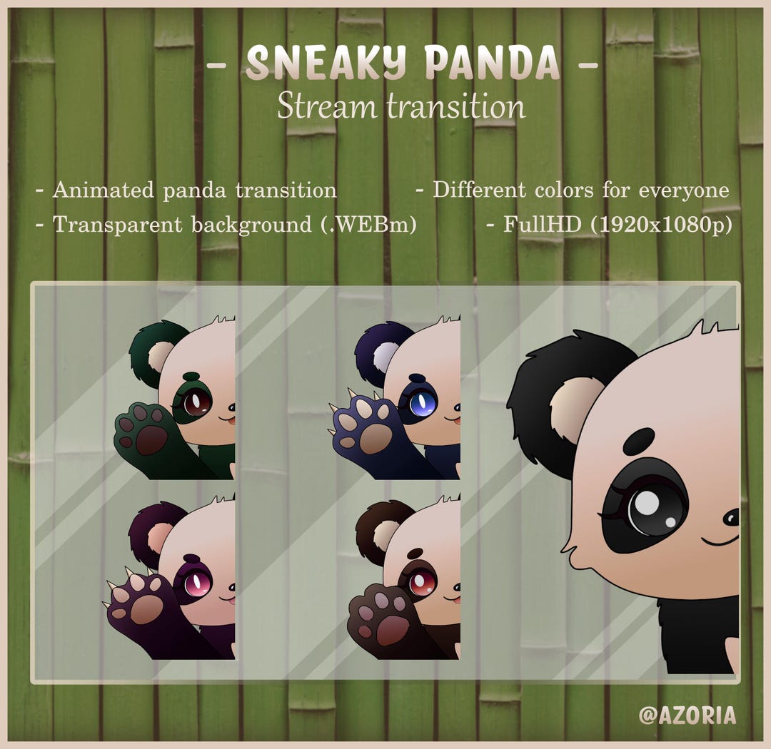 Stream Pet Panda Transition - Twitch Animal Alert, Overlay - Background ...