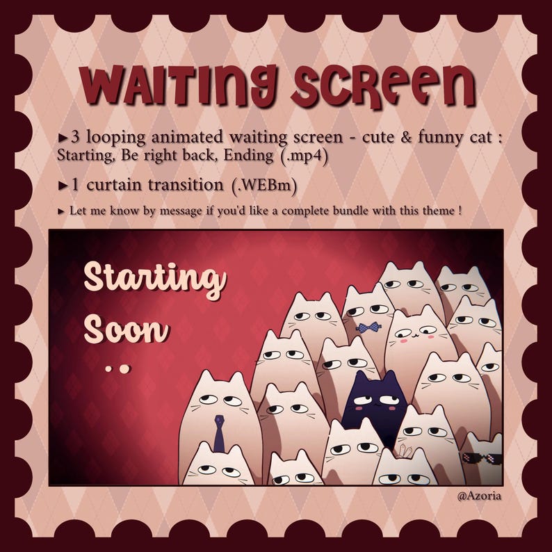 Stream Overlay - Waiting Screen & Transition - Cute Cat - Etsy