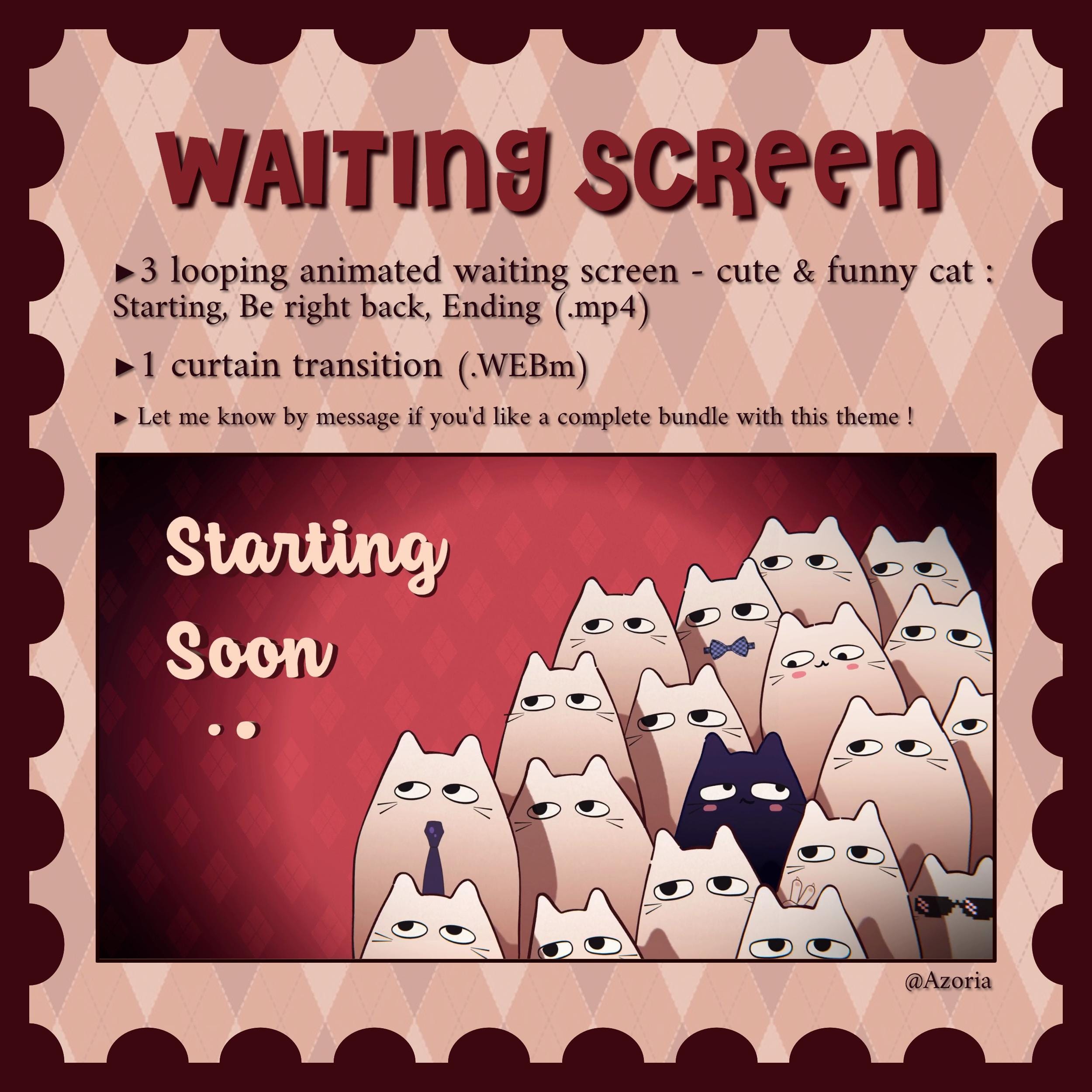 Stream Overlay - Waiting Screen & Transition - Cute Cat - Etsy