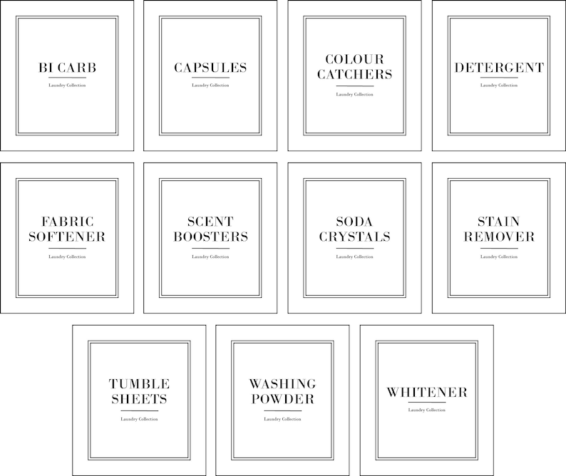 White Minimalist Laundry Labels Washing Powder Scent Boosters - Etsy