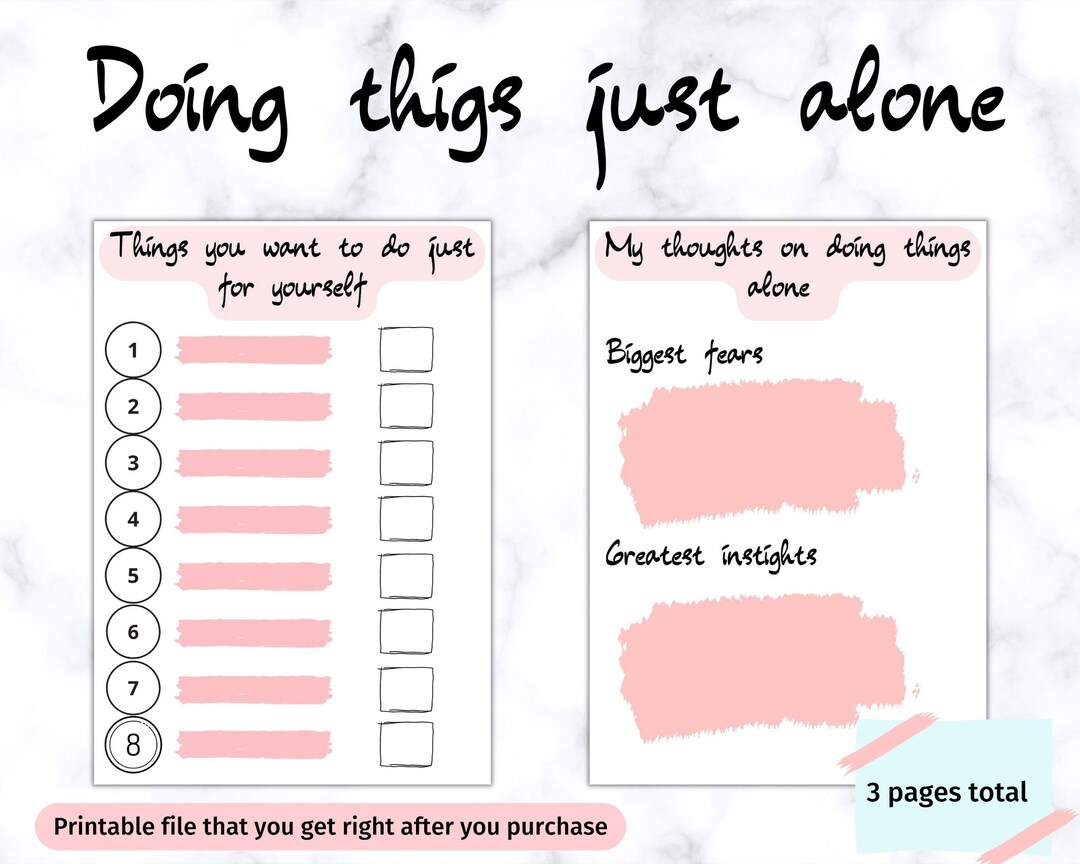 Doing Things Alone Printable File - Etsy