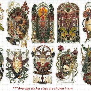 Dark Occult Stickers Clear Die-cut Gold Detail DIY Decal Deco Scrapbook ...