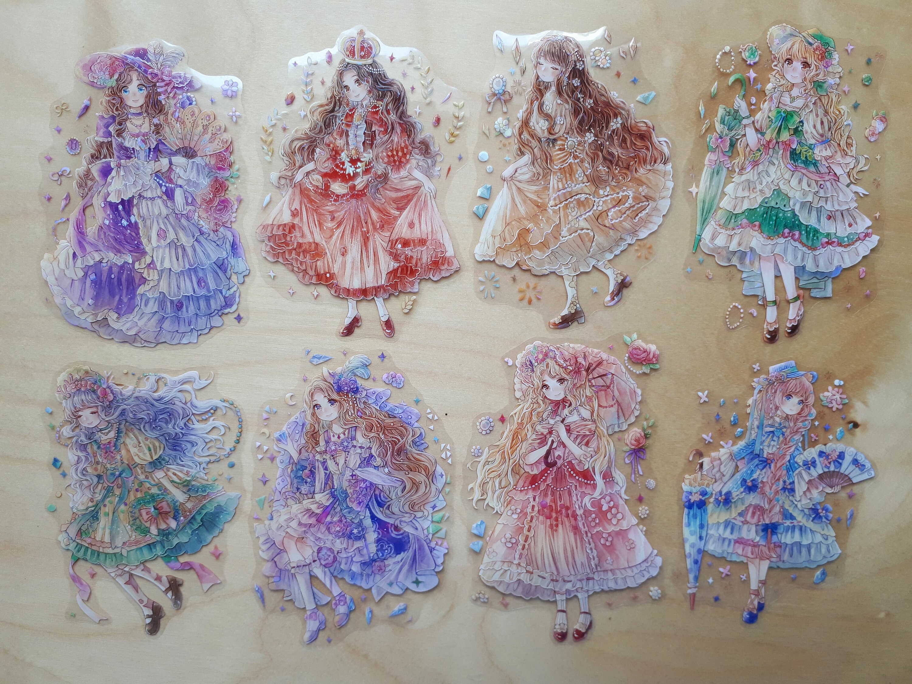 Flapper Girls Gatsby Stickers Crystal Clear Die-cut Iridescent DIY ...