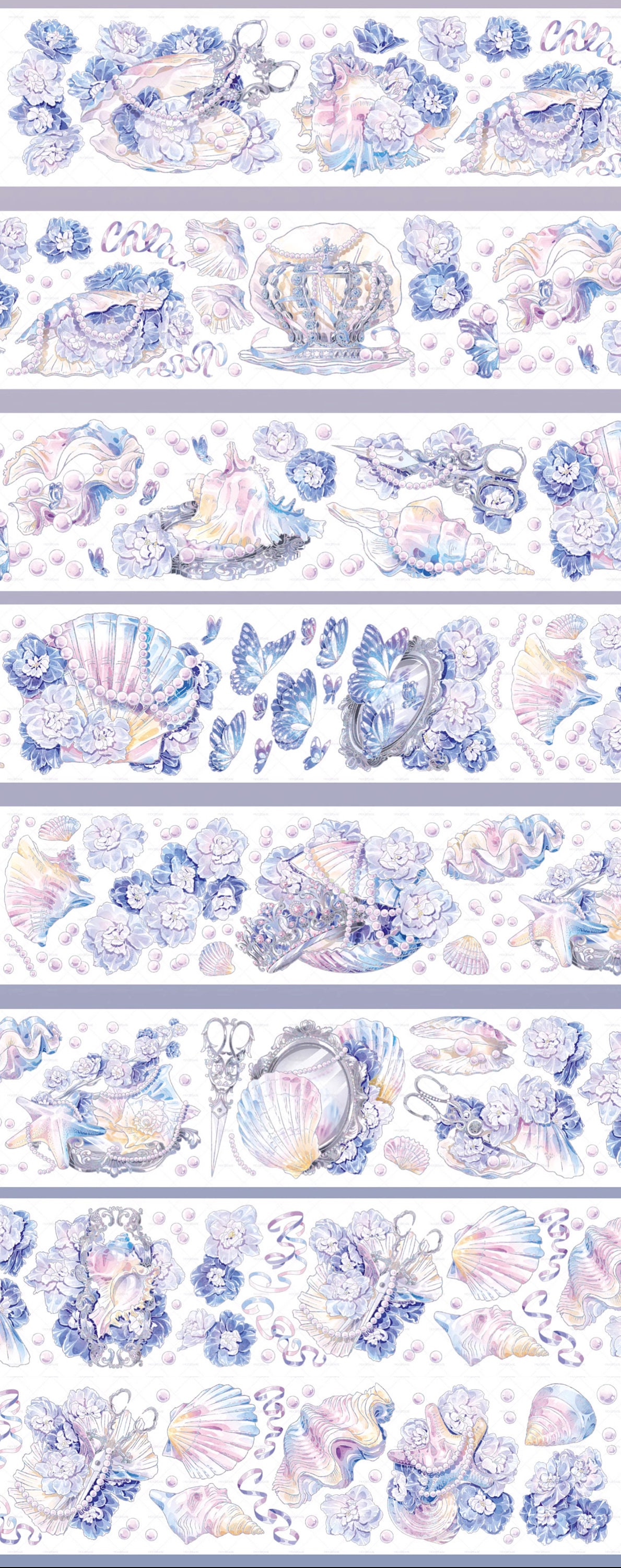Blue Mermaid Stickers Crystal Clear Silver Detail Die-cut DIY Decal ...