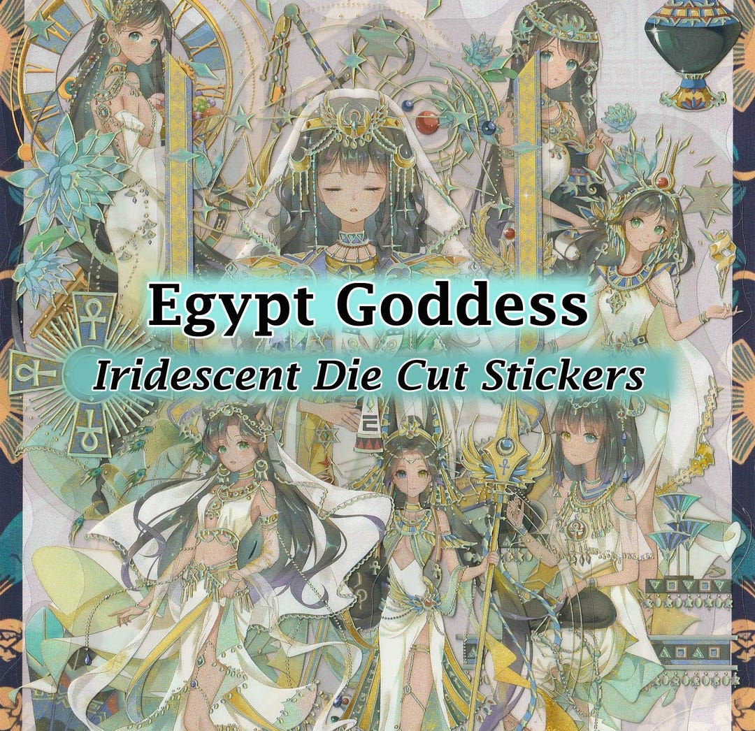 Egypt Goddess Stickers Crystal Clear Gold Foil Die-cut DIY Decal Deco ...