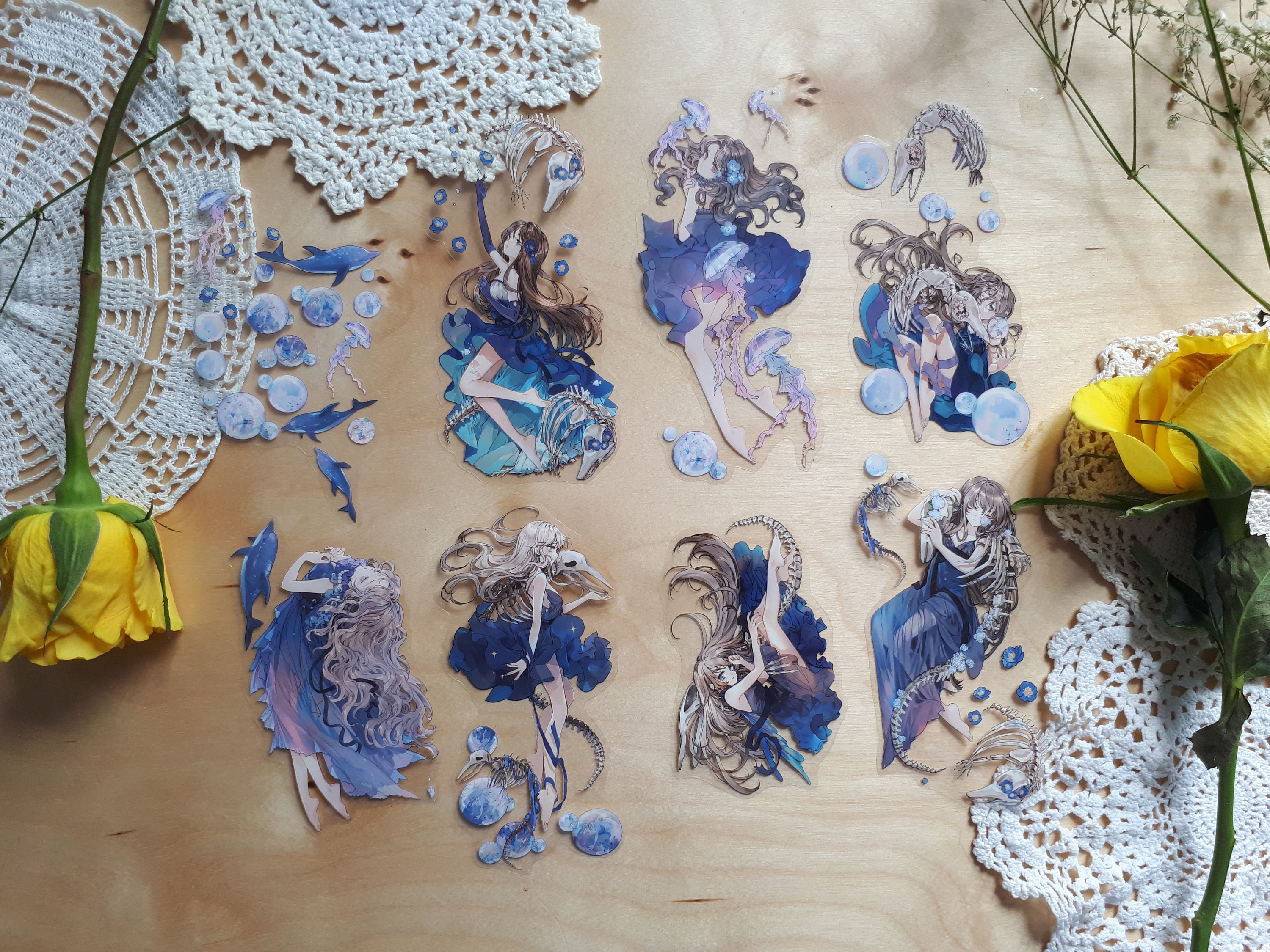 Siren Graveyard Stickers Clear Die-cut Gold Detail DIY Decal - Etsy