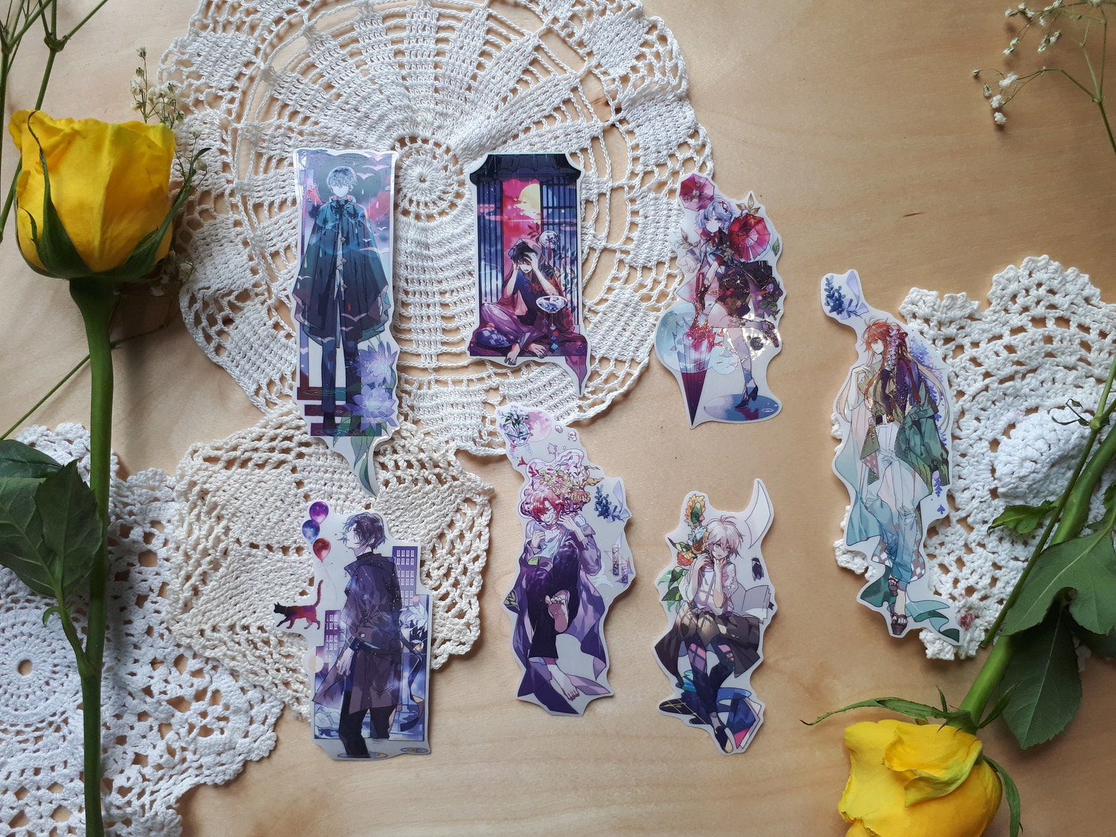 Anime Boys Stickers Crystal Clear Die-cut DIY Decal Deco Scrapbook ...