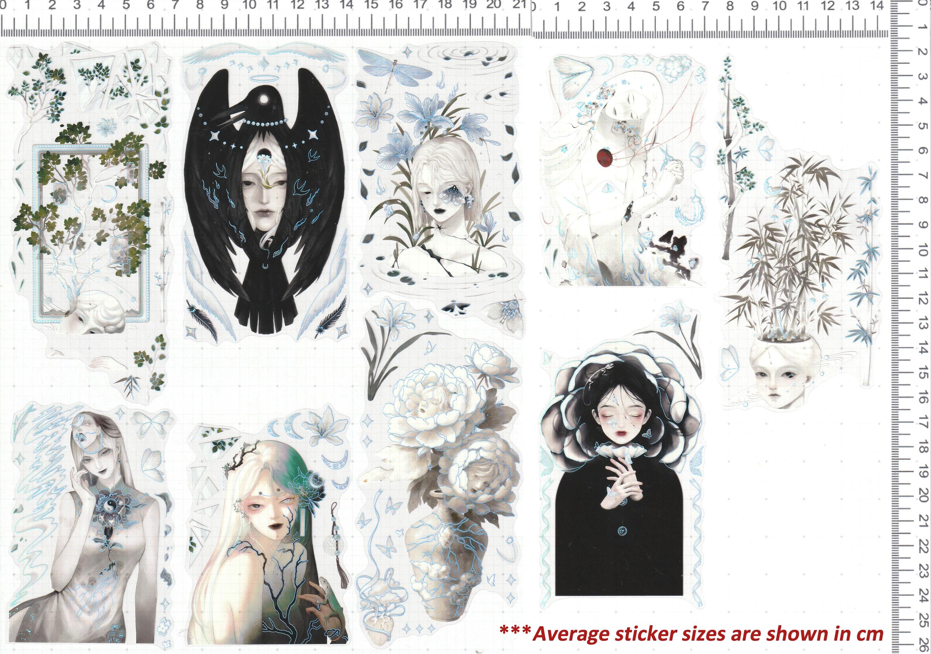 Fallen Angels Stickers Clear Die-cut Black Iridescent Detail DIY Decal ...