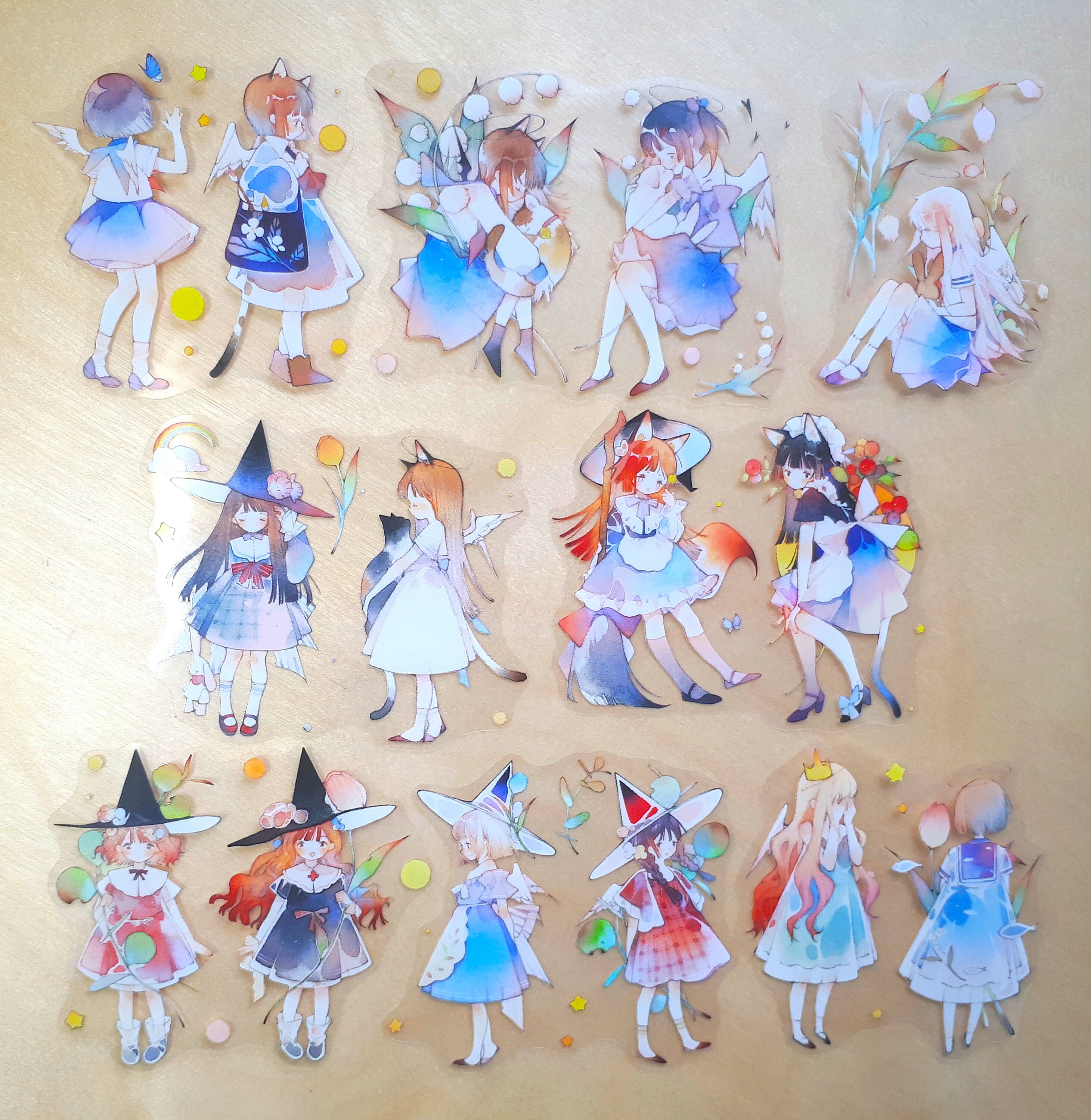 Cute Pastel Girls Stickers Crystal Clear Die-cut DIY Decal Deco ...