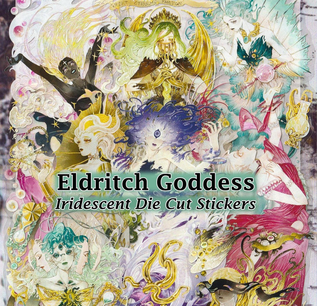 Eldritch Goddess Stickers Clear Die-cut Gold Detail DIY Decal Deco ...