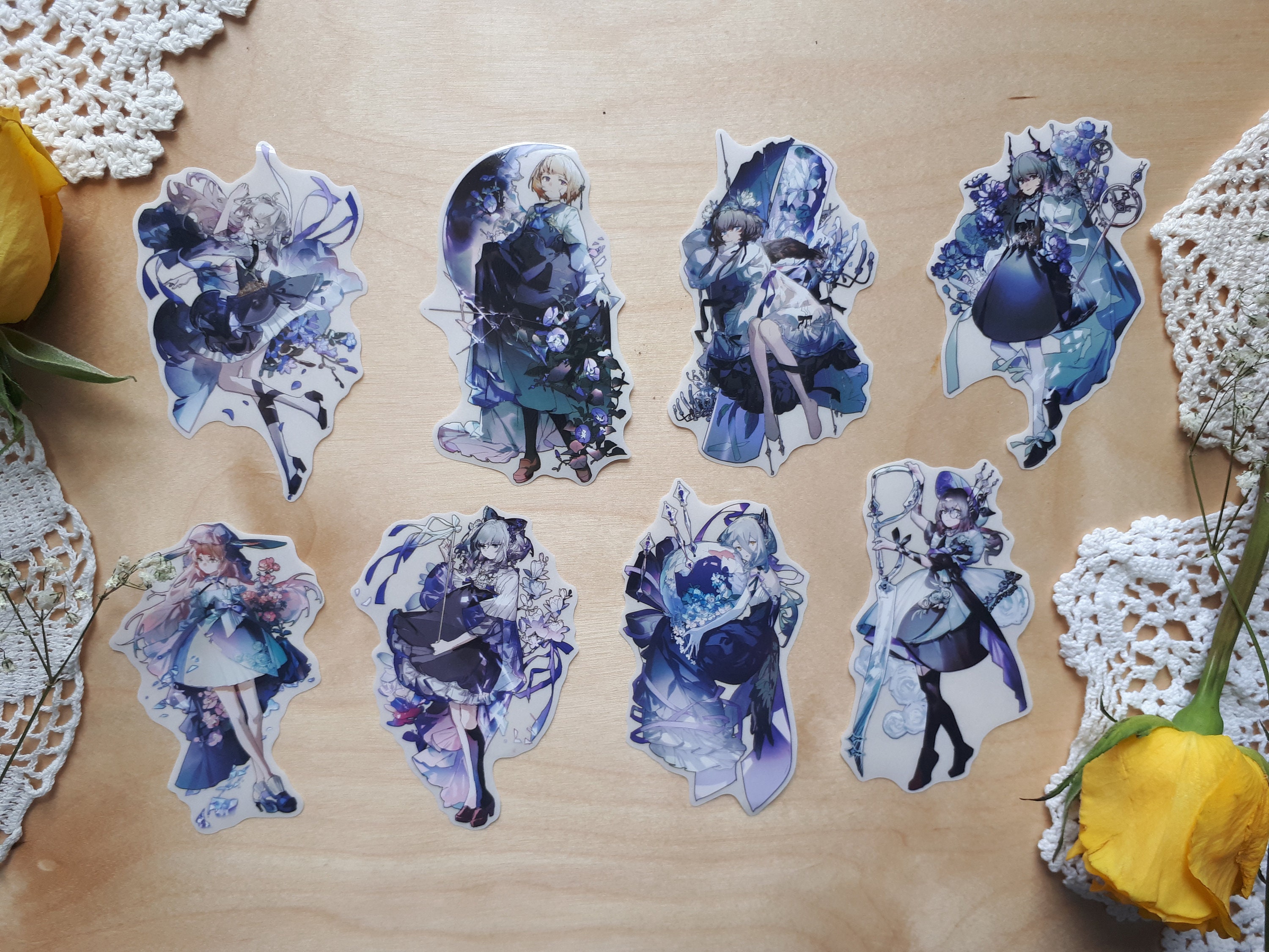 Anime Boys Stickers Crystal Clear Die-cut DIY Decal Deco Scrapbook ...