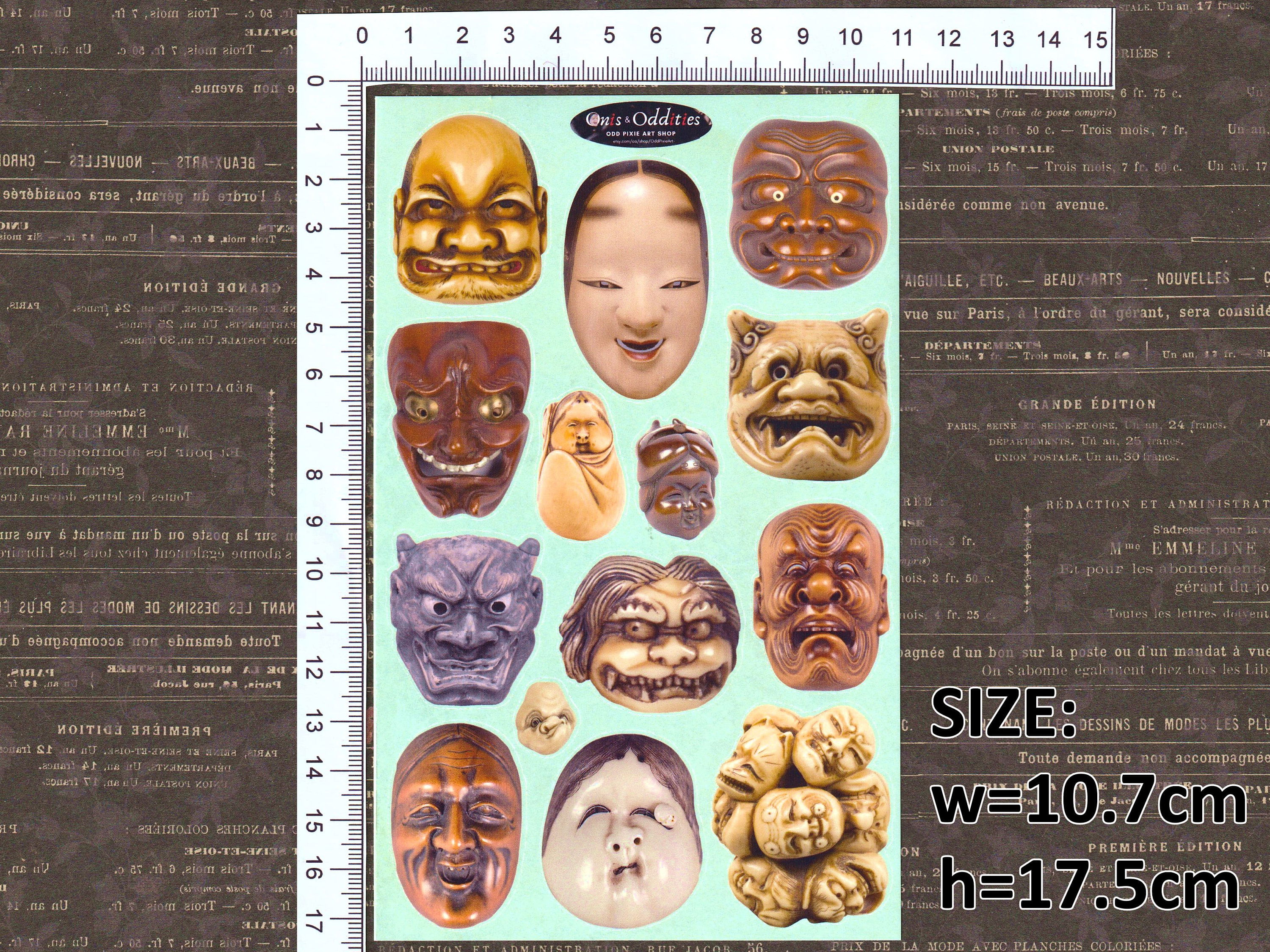 Yokai Mask Stickers Vinyl Demon Weird japan Fine Art Ghost - Etsy UK