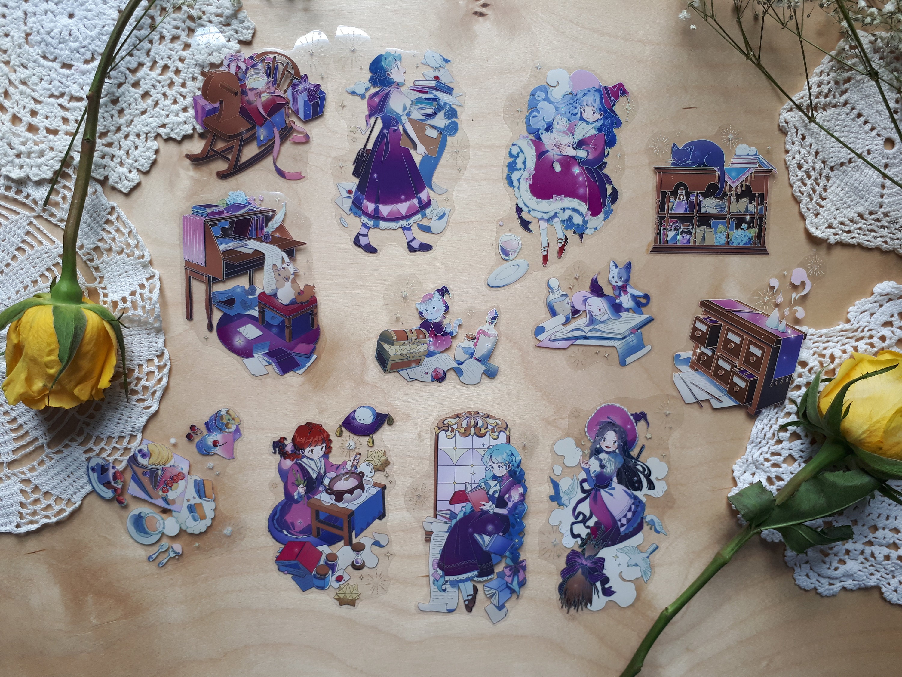 Apprentice Witch Stickers Crystal Clear Silver Detail Die-cut DIY Decal ...