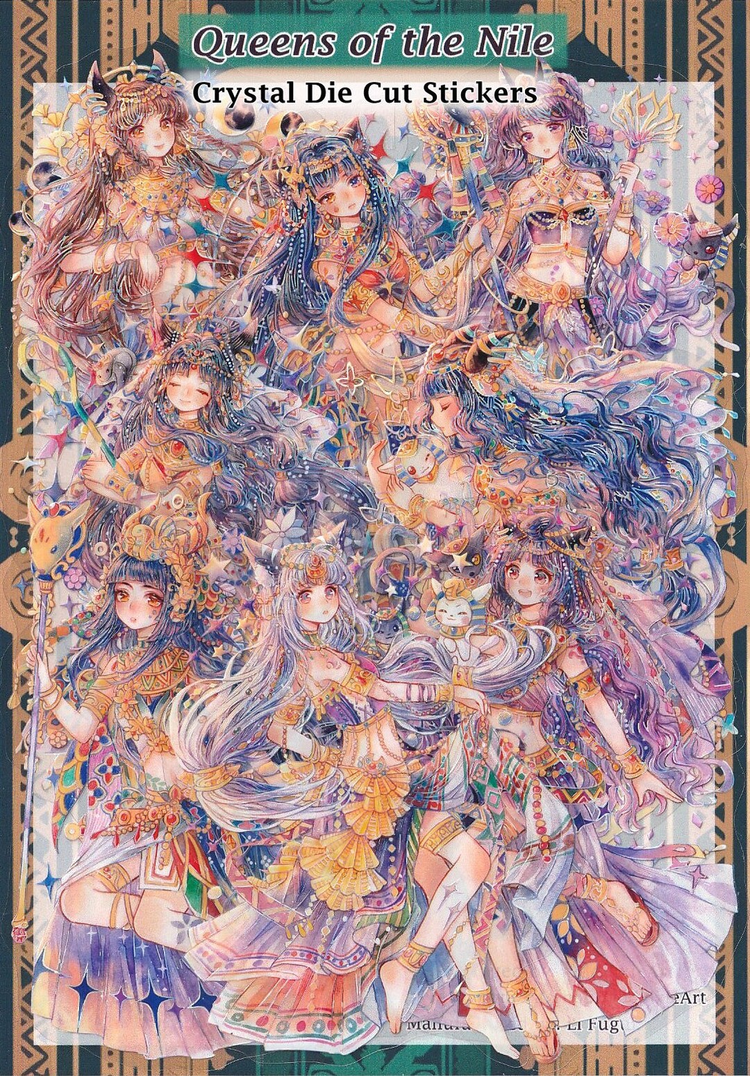 Egypt Queens Stickers Crystal Clear Gold Foil Die-cut DIY Decal Deco ...