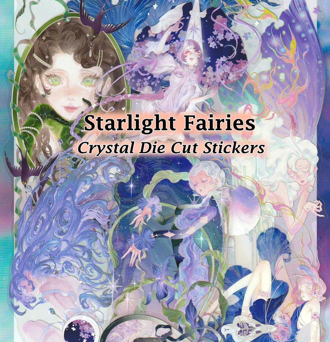 Starlight Fairy Sticker Iridescent Crystal Clear Die Cut DIY Decal Deco ...