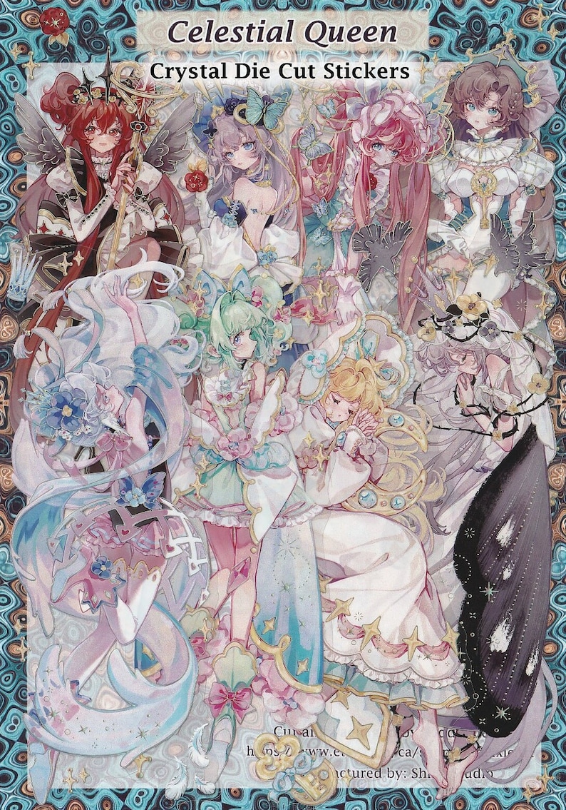 Celestial Queens Stickers Crystal Clear Gold Pastel Detail Die-cut DIY ...